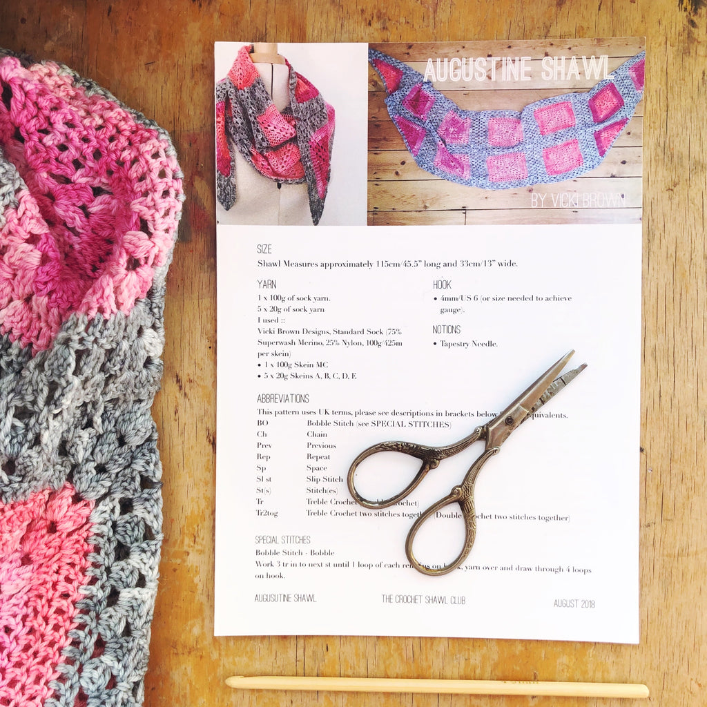 Crochet Pattern - Augustine Shawl - PRINT – Vicki Brown Designs